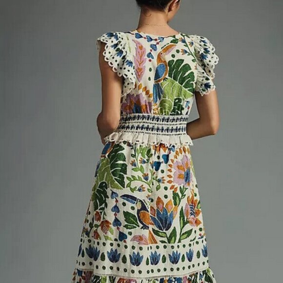 FARM Rio | Dresses | Farm Rio Summer Garden Floral Ruffle Maxi Dress ...